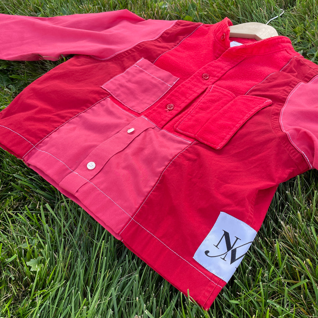 All Red Purple Long Sleeve Shirt Crop Hybrid – Necoda Matthew